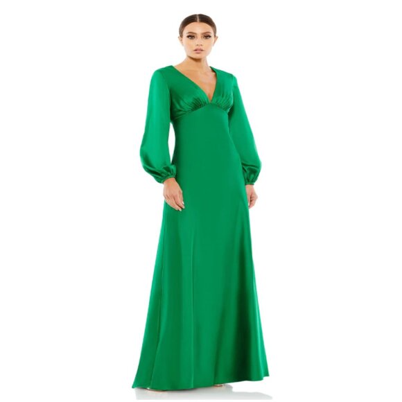 Mac Duggal | Dresses | Mac Duggal Charmeuse Empire Waist Blouson Sleeve ...